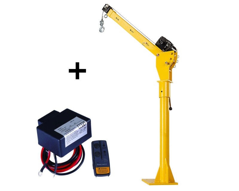 Kran til lastebil/tilhenger med innebygget 12V elektrisk vinsj | Anvema ...